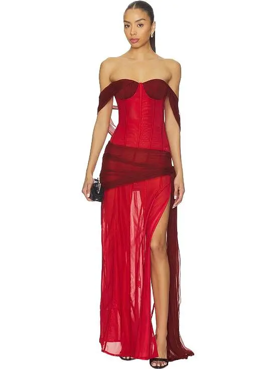 AMOR MIA Nemesis Maxi Dress - Ruby Red