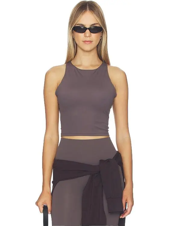 Spanx High Neck Tank Top - Dark Cocoa