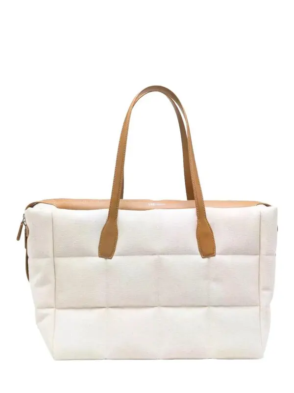 VEECOLLECTIVE Large Tela Quilted Shoulder Bag - Neutrals
