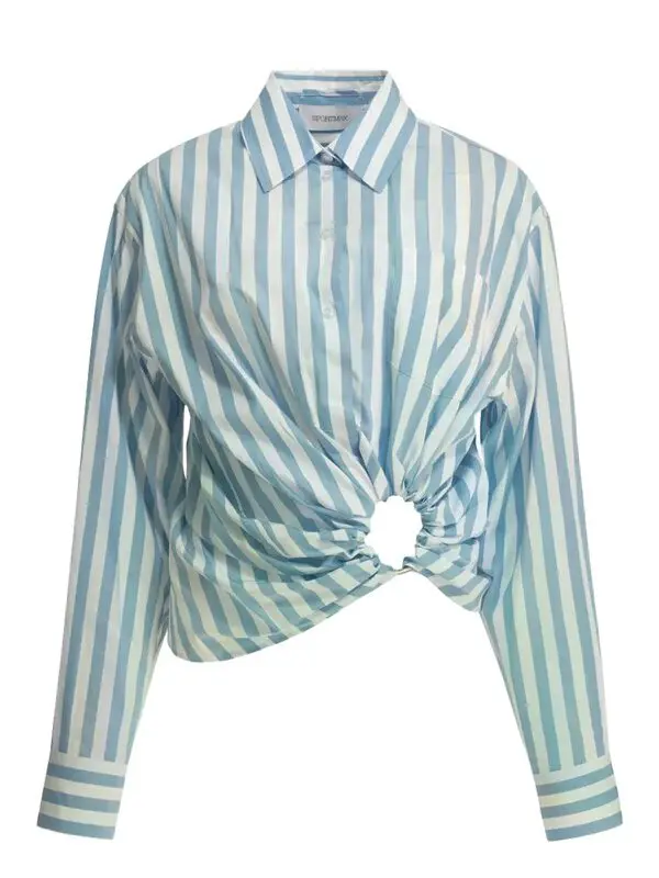 Max Mara Striped Ring Detail Blouse - Blue