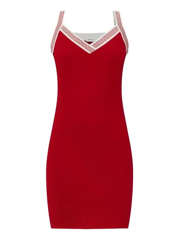 Versace Medusa And Greca Border Strappy Mini Dress - Red