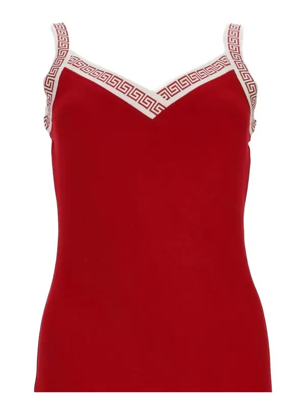 Versace Medusa And Greca Border Strappy Mini Dress - Red