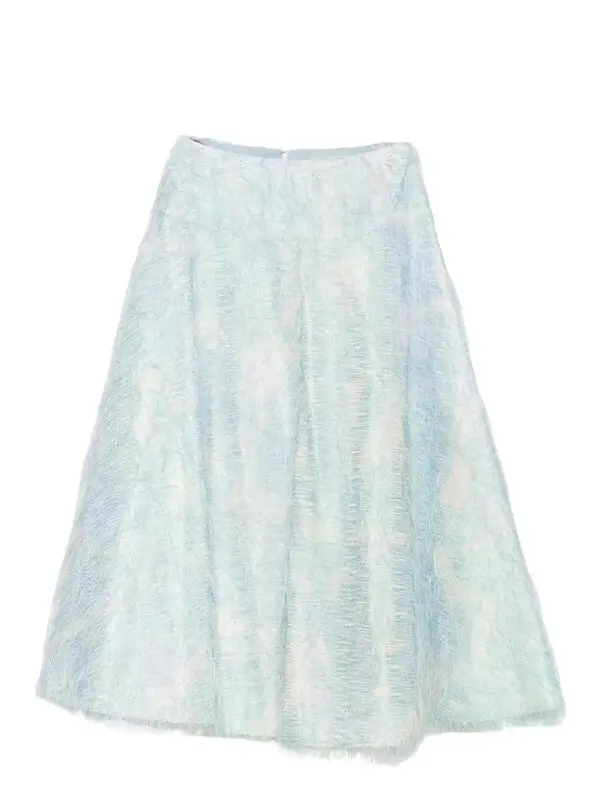 Antonio Marras Feather-effect A-line Midi Skirt - Blue