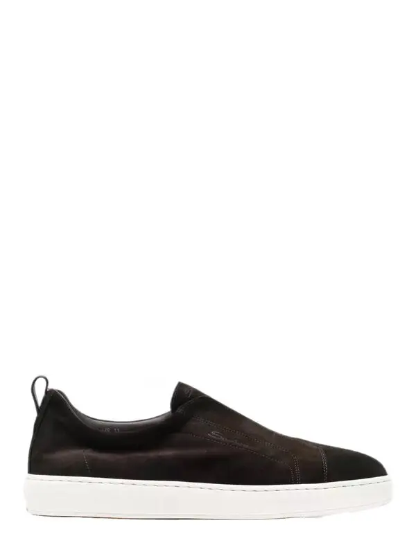 Santoni Victory Suede Slip-on Sneakers - Brown