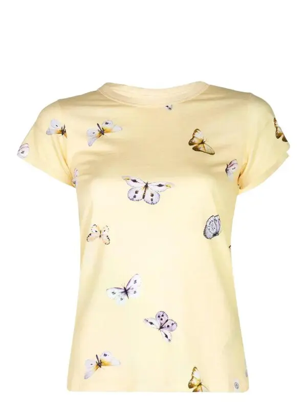 Rag & Bone Butterfly Print T-shirt - Yellow