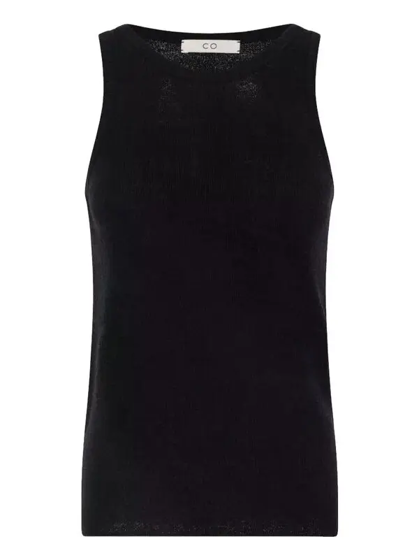 Co Coribbed Knit Silk-blend Sleeveless Top - Black