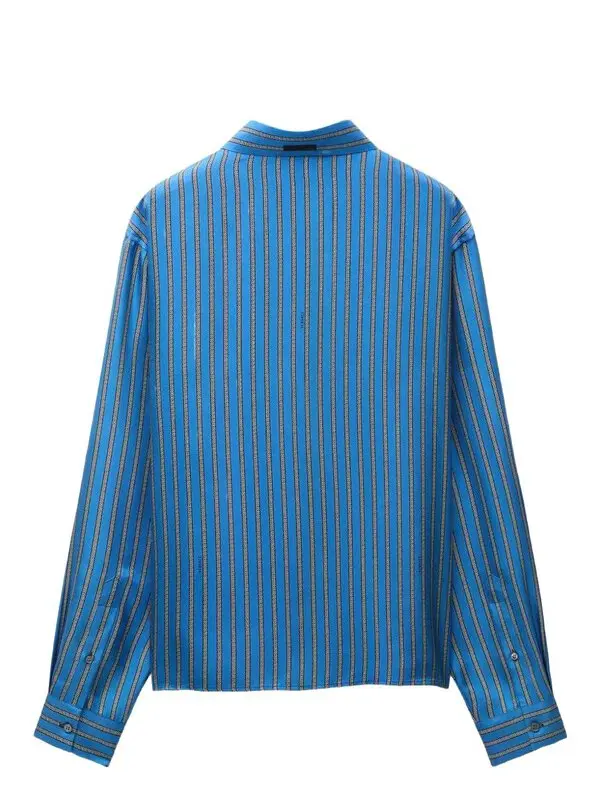 Versace Printed Silk-twill Regular Shirt - Blue