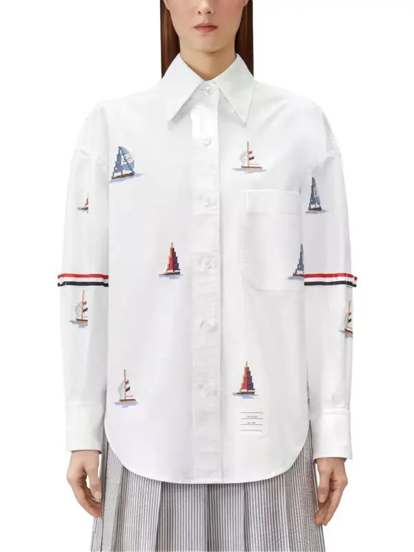 Thom Browne Sailboat Stitch Shirt - White