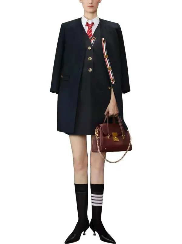 Thom Browne Zibeline Cardigan Coat - Blue