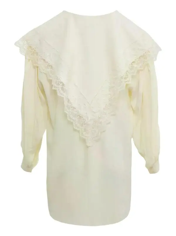 Simone Rocha Lace-trim Pleated Sleeve Shirt - Neutrals