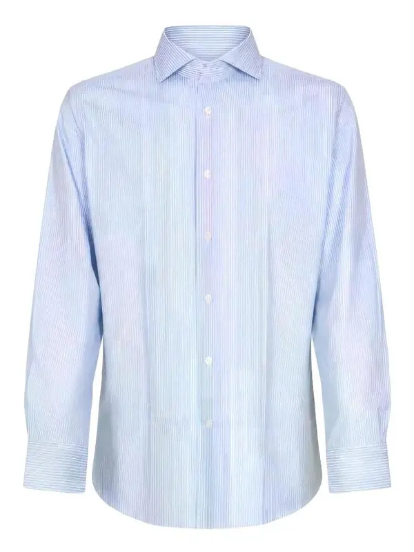 GUGLIELMINOTTI Vertical-stripe Long-sleeve Shirt - Blue