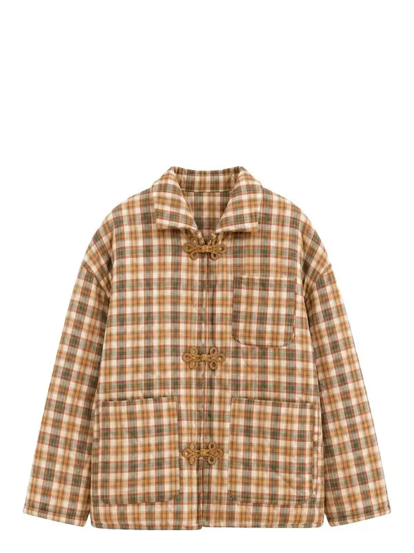 Carmen Says Plaid Quilted Jacket - Brown