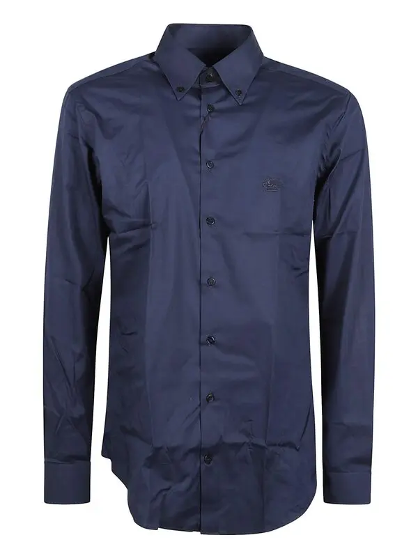 Etro Plain-coloured Button-down Shirt - Blue