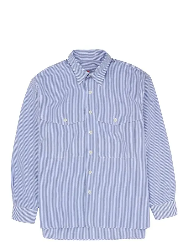 SUNFLOWER Note Striped Shirt - Blue