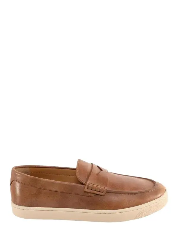 Brunello Cucinelli Slip-on Leather Penny Loafers - Brown