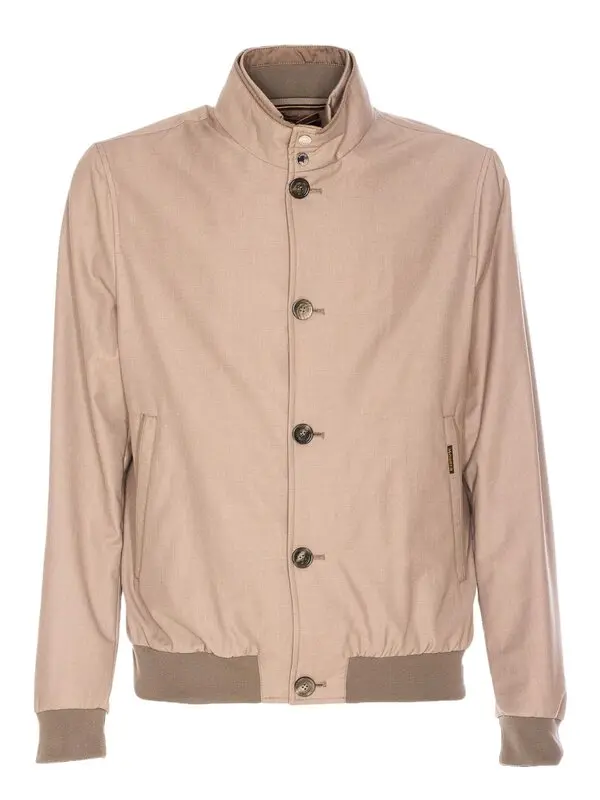 MOORER Bernie High Neck Jacket - Nude