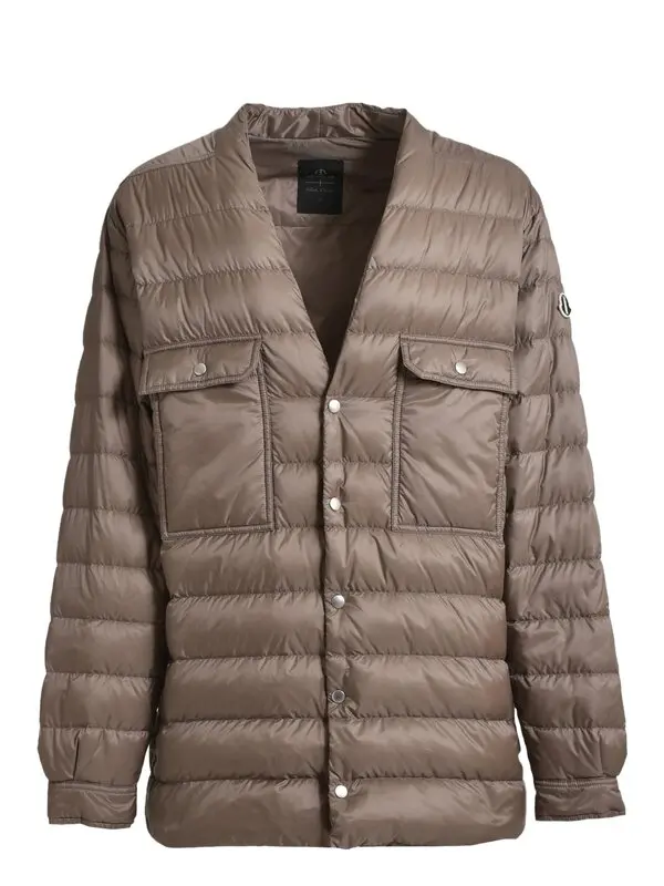 Moncler V-neck Padded Jacket - Brown