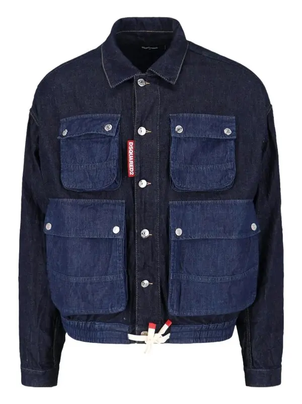 Dsquared2 Multi-pocket Denim Shirt Jacket - Black