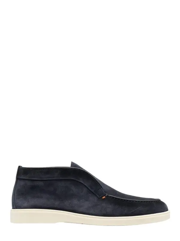 Santoni Desert Round-toe Slip-on Boots - Black