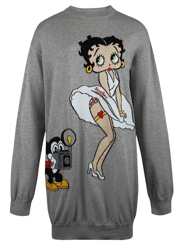 Moschino Embellished Knit Sweater - Gray