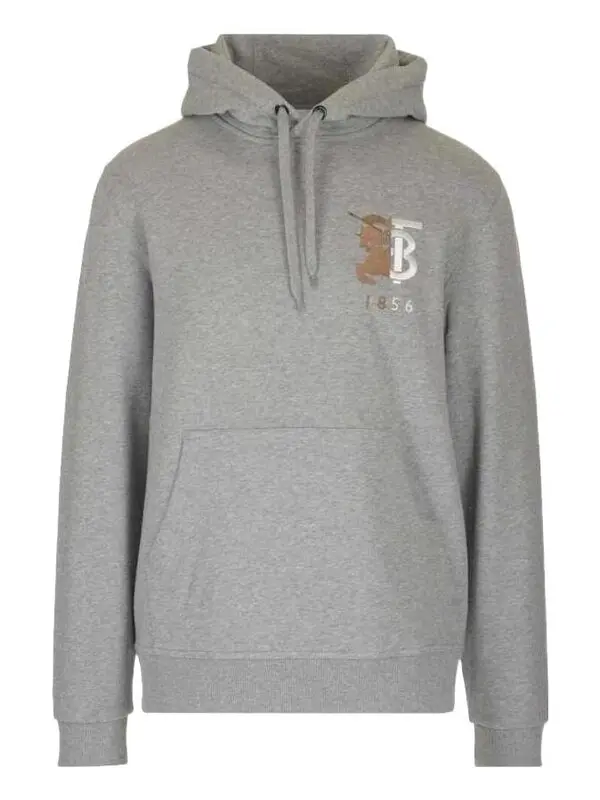 Burberry Hooded Drawstring Sweater - Gray