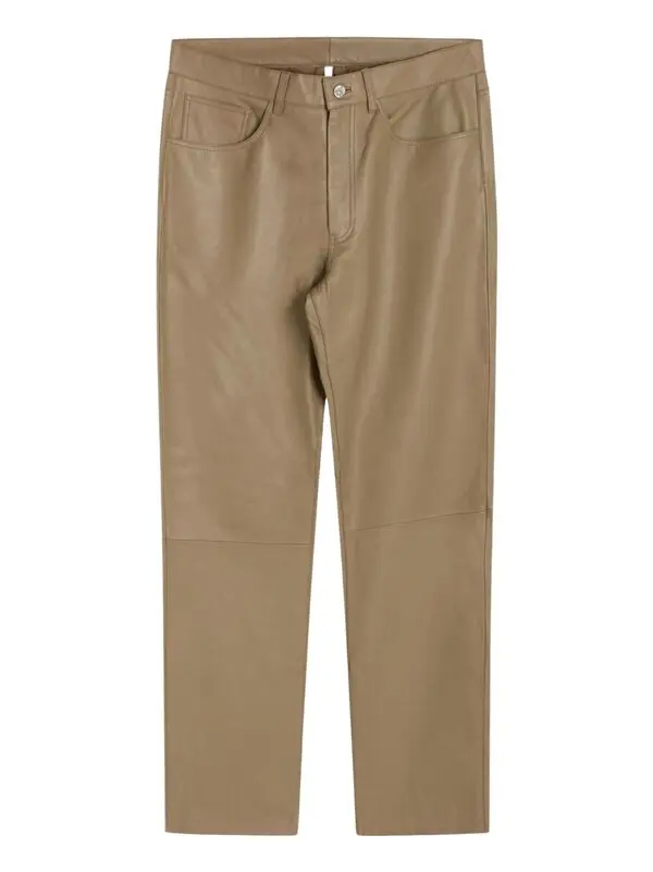 SUNFLOWER Leather Pants With Belt Loops - Brown