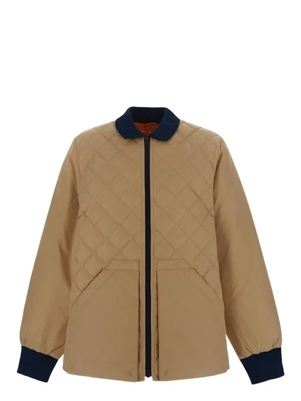 Kenzo Quilted Zip-up Jacket - Brown