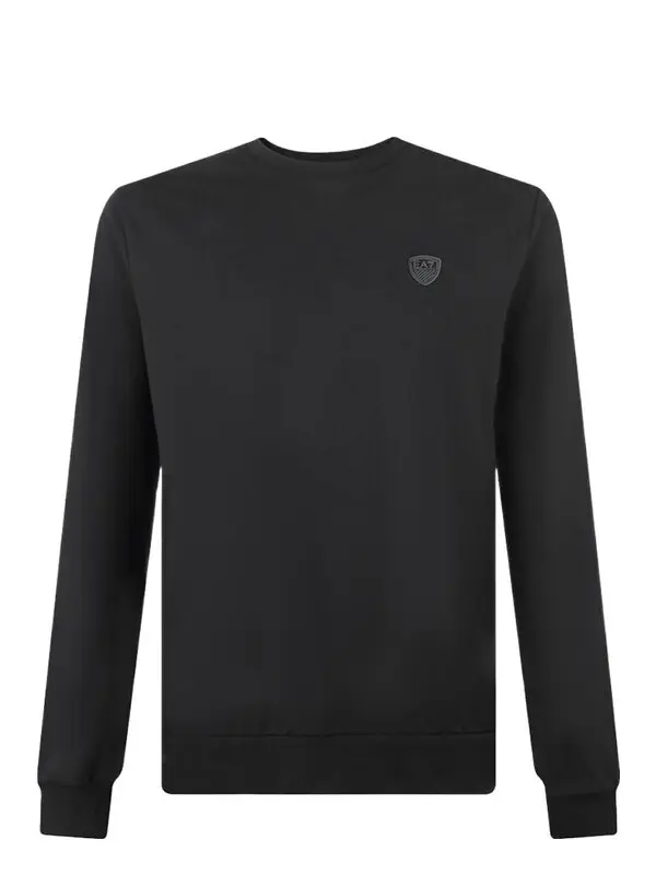 EA7 Logo Crew Neck Sweater - Black