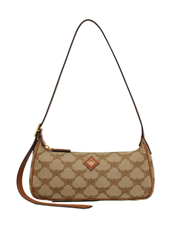 Mcm Lauretos Jacquard Shoulder Bag - Brown