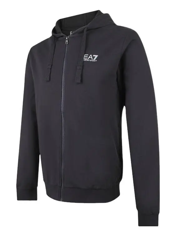 EA7 Zip-up Hooded Jacket - Black