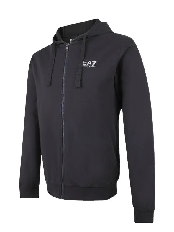 EA7 Zip-up Hooded Jacket - Black