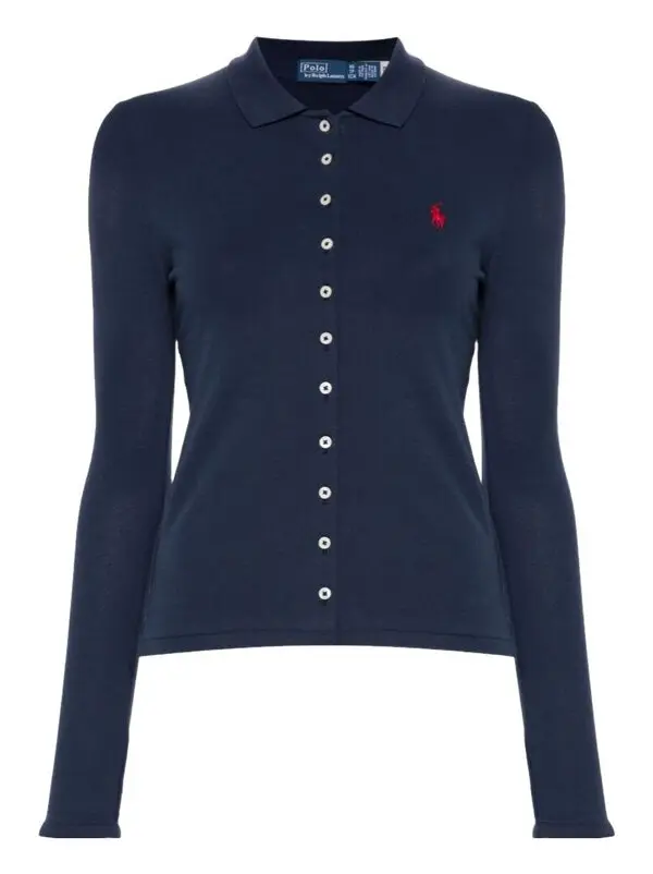 Ralph Lauren Long Sleeve Polo Shirt - Navy Blue