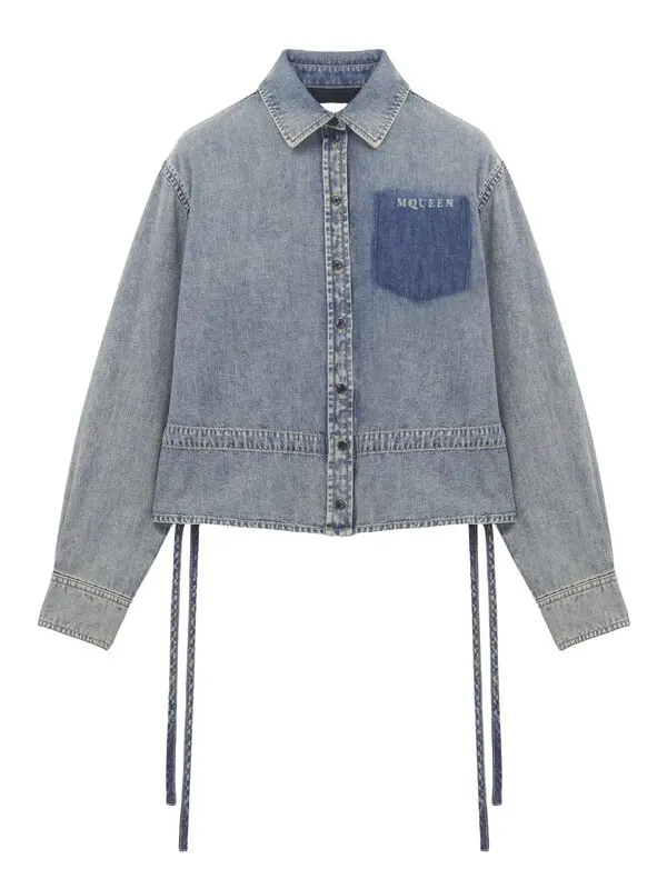 Alexander McQueen Chambray Shirt Jacket - Light Blue
