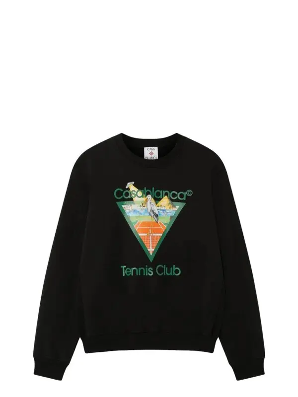 Casablanca Tennis Club Logo Pyramid Jersey - Black