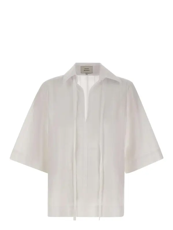 Loulou De Saison Sofi Striped Drawstring Blouse - White
