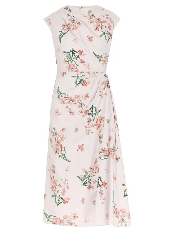 Erdem Floral-print Cotton-poplin Midi Dress - White