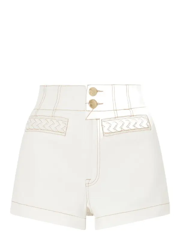 Zimmermann Roselight Denim Shorts - White