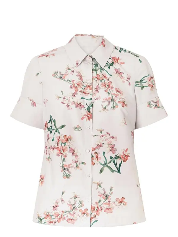 Erdem Floral-print Cotton-poplin Shirt - White