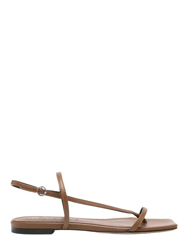 AeydĒ Ella Square-toe Flat Sandals - Nude
