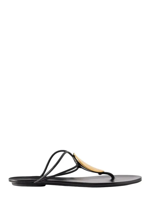 Proenza Schouler Uma Embellished Leather Sandals - Black
