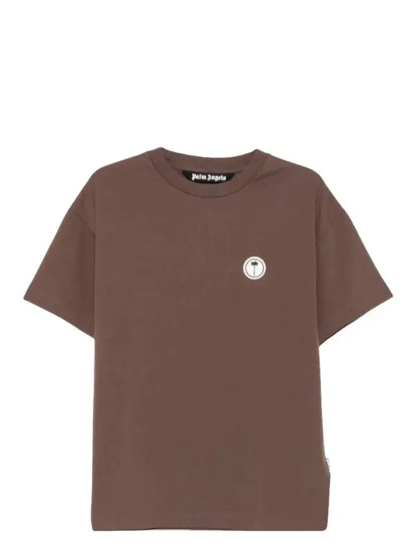 Palm Angels Logo Patch Crewneck T-shirt - Brown