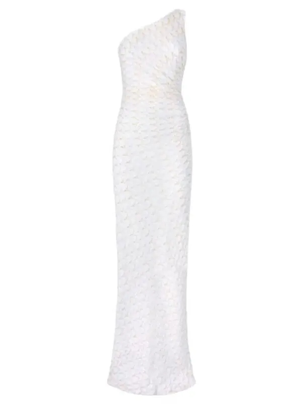 Missoni One-shoulder Ruched Maxi Dress - White