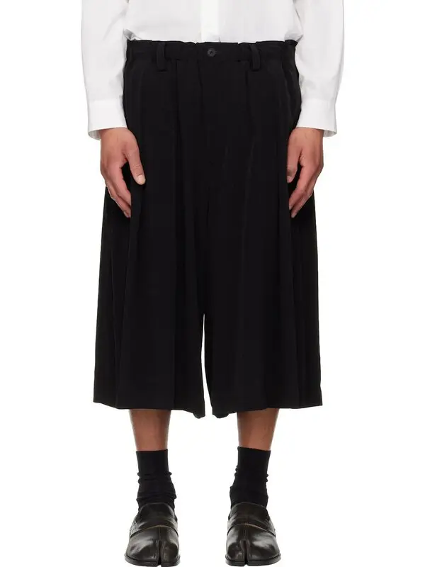 Yohji Yamamoto 8 Tucks Wide Leg Trousers - Black