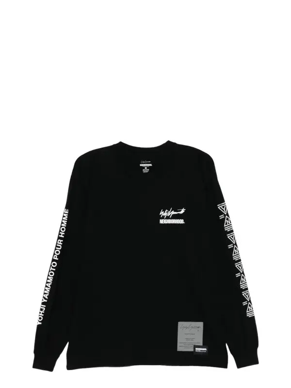 Yohji Yamamoto X Neighborhood Printed Long Sleeve Sweatshirt - Black