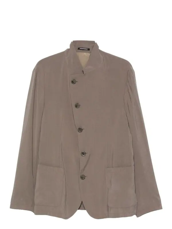 Emporio Armani Stand Collar Button-fastening Jacket - Gray