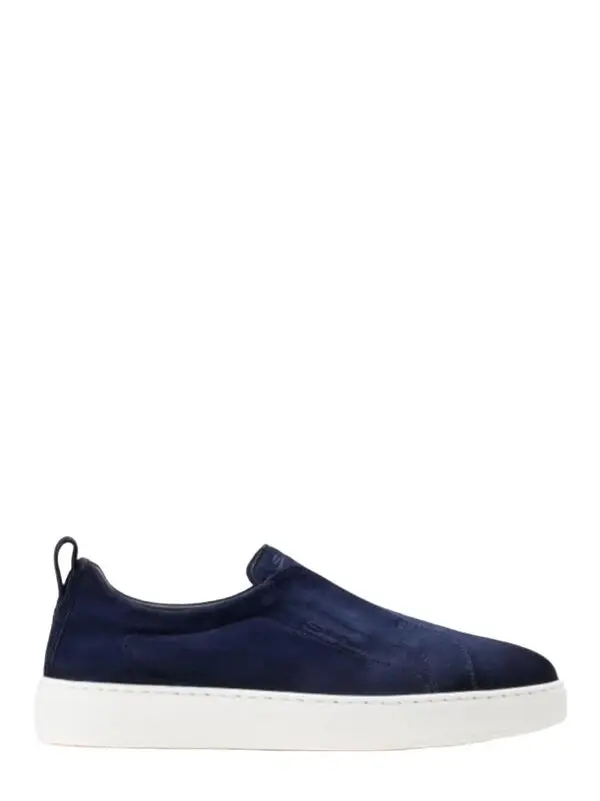 Santoni Slip-on Sneakers With Double-buckle Detailing - Black