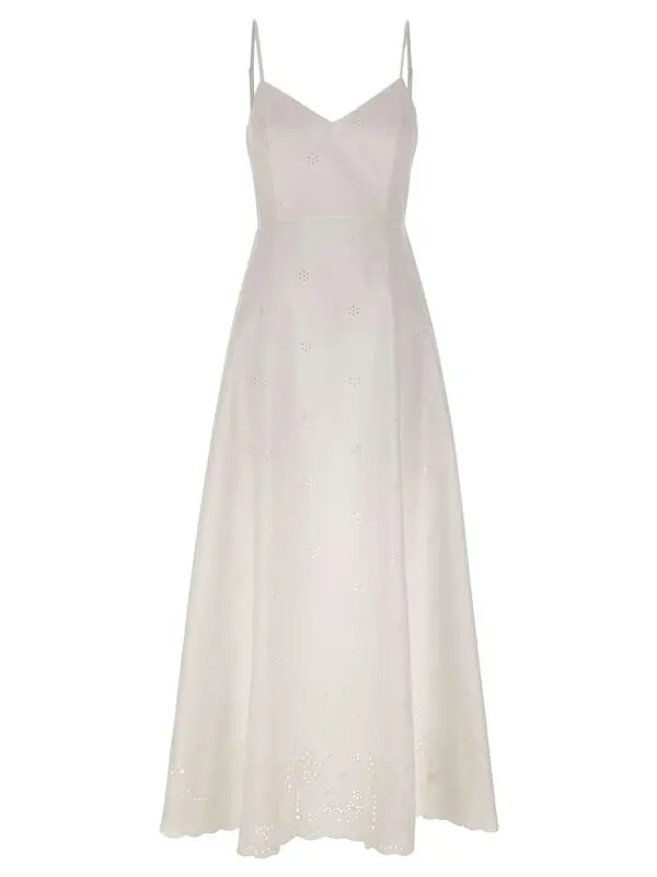 MC2 SAINT BARTH Embroidered A-line Dress - White