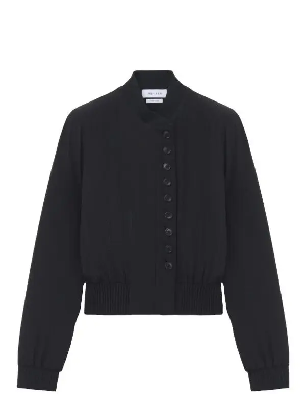 Alexander McQueen Silk Crêpe De Chine Bomber Jacket - Black