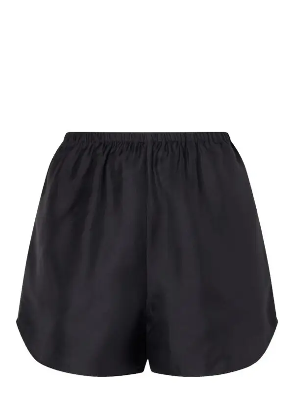 Loulou De Saison Silk Elasticated Waist Shorts - Black