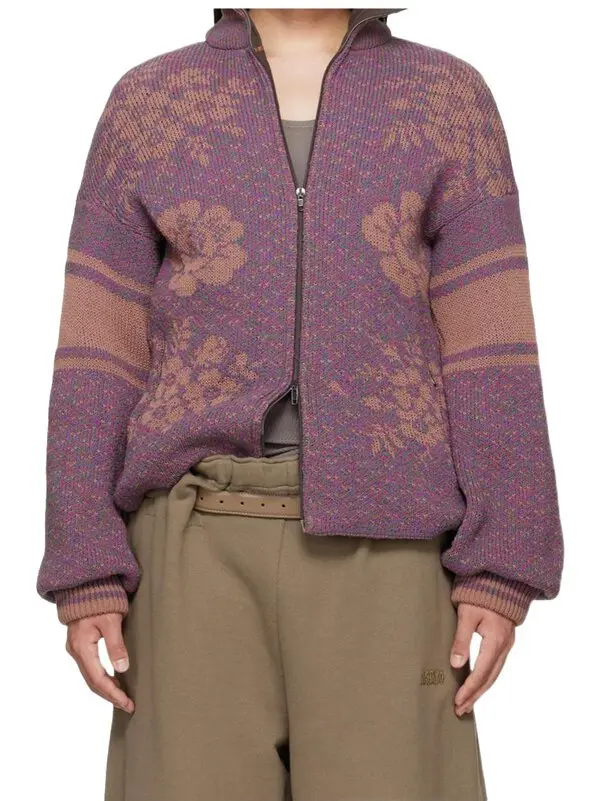 MAGLIANO Purple & Brown Floral 'flower Camion' Jacket - Multicolor Mix